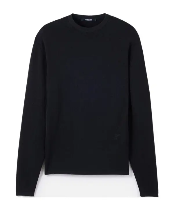 Jacquemus Embroidered Wool Pullover Sweater - Black