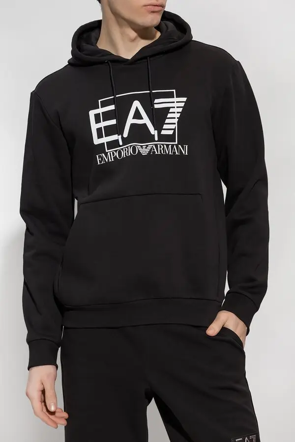 EA7 Logo-print Drawstring Hoodie