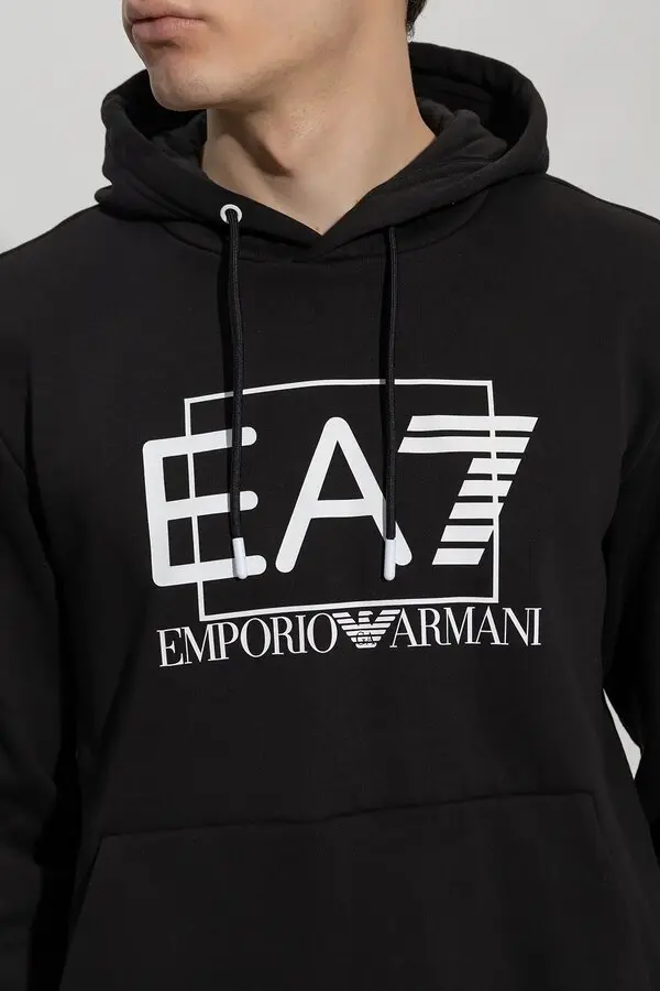 EA7 Logo-print Drawstring Hoodie