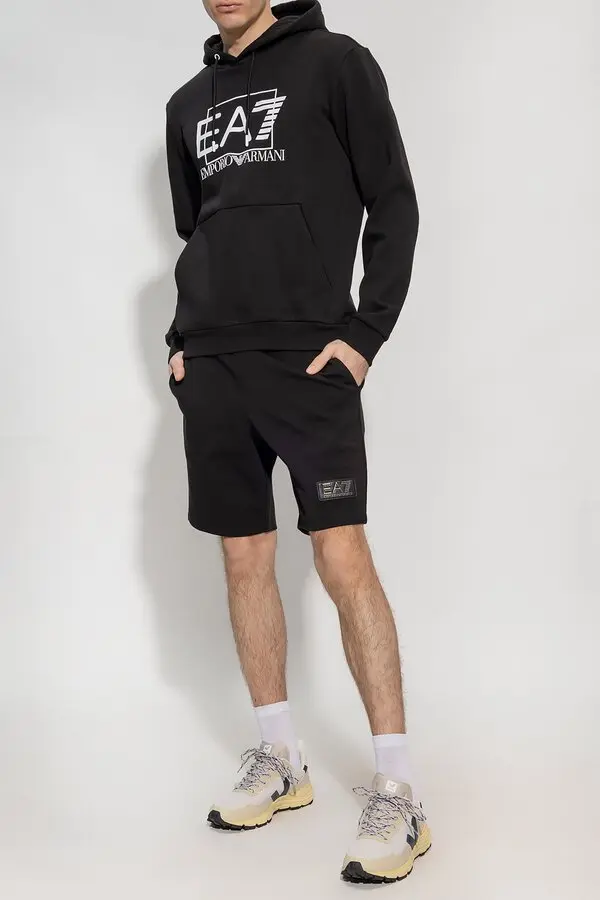 EA7 Logo-print Drawstring Hoodie