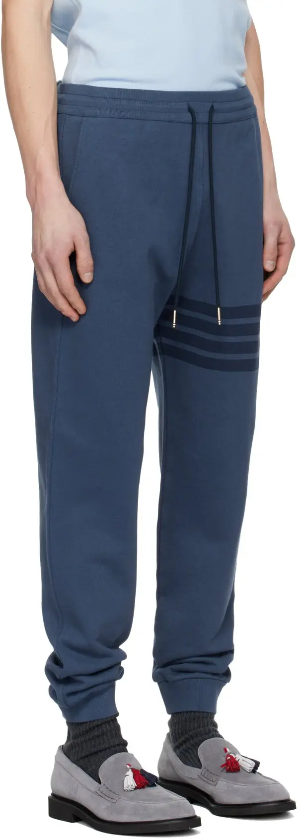 Thom Browne Solid Loopback Overdyed 4-bar Sweatpants - Navy Blue