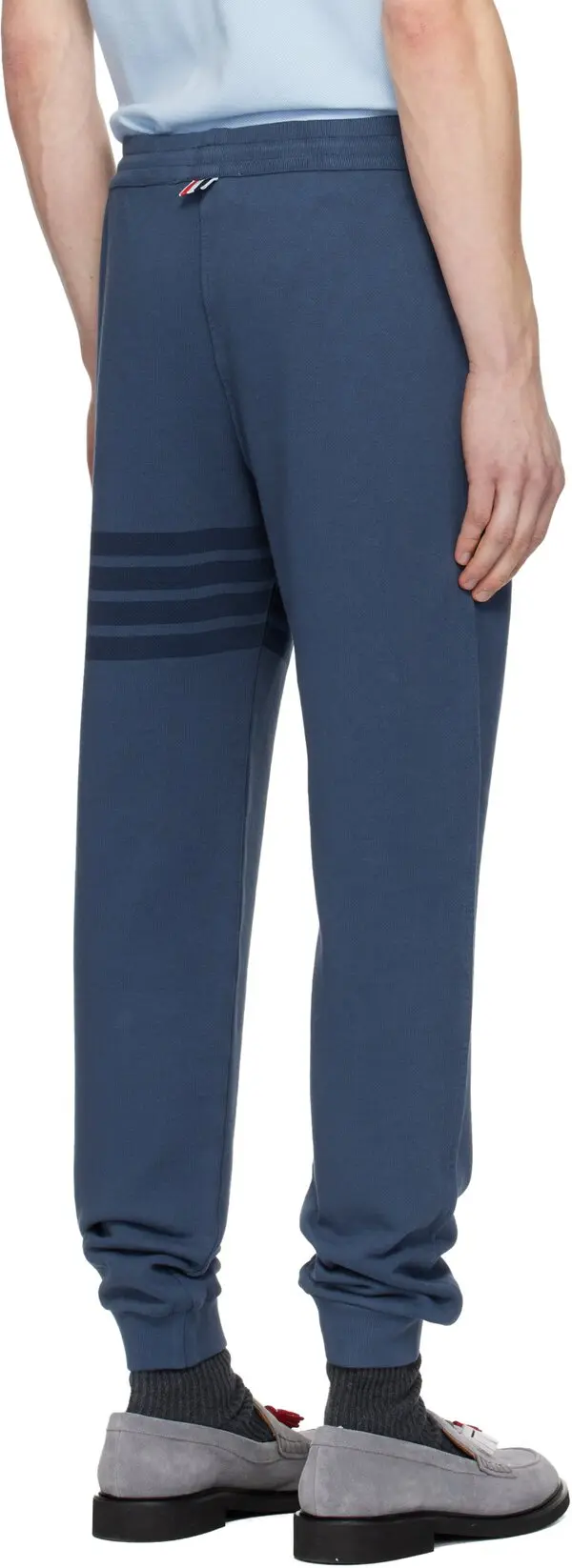Thom Browne Solid Loopback Overdyed 4-bar Sweatpants - Navy Blue