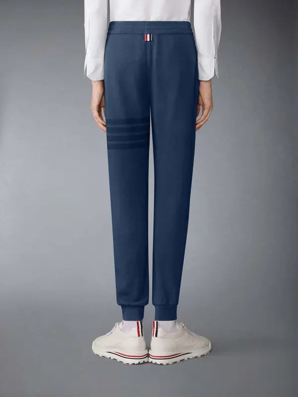 Thom Browne Solid Loopback Overdyed 4-bar Sweatpants - Navy Blue