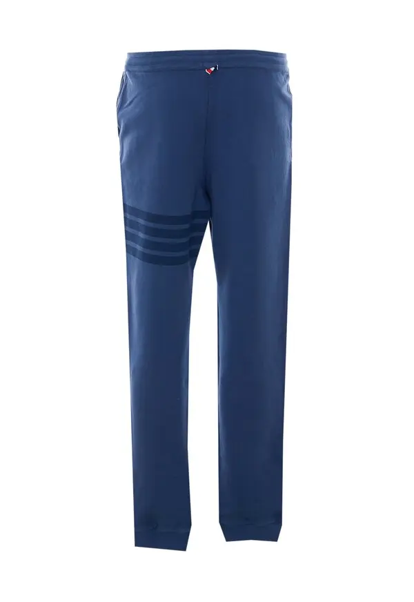 Thom Browne Solid Loopback Overdyed 4-bar Sweatpants - Navy Blue