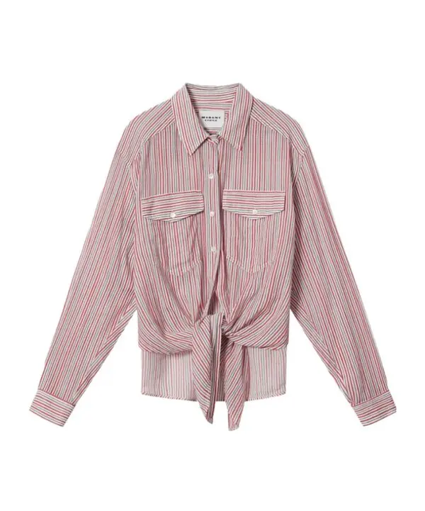Isabel Marant Étoile Nath Striped Tie-front Shirt - Pink