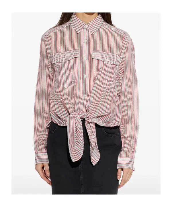 Isabel Marant Étoile Nath Striped Tie-front Shirt - Pink