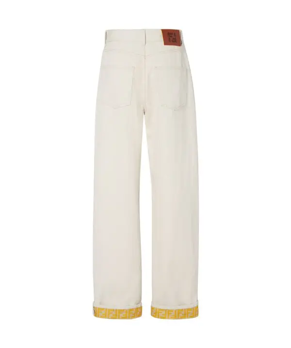 Fendi Logo Detailed Straight-leg Jeans - Light Brown