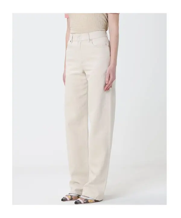 Fendi Logo Detailed Straight-leg Jeans - Light Brown