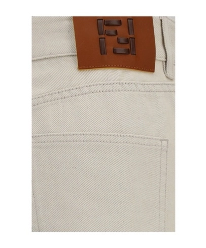 Fendi Logo Detailed Straight-leg Jeans - Light Brown