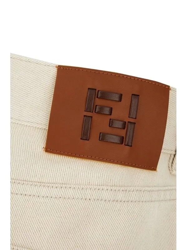 Fendi Logo Detailed Straight-leg Jeans - Light Brown