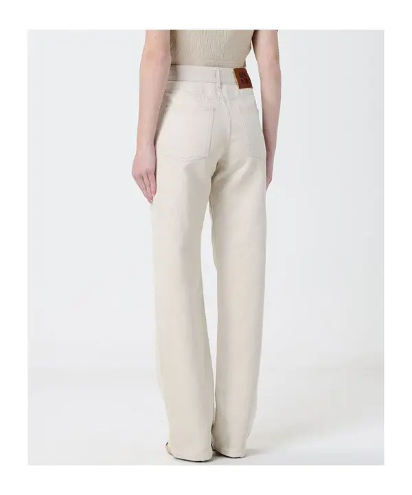Fendi Logo Detailed Straight-leg Jeans - Light Brown