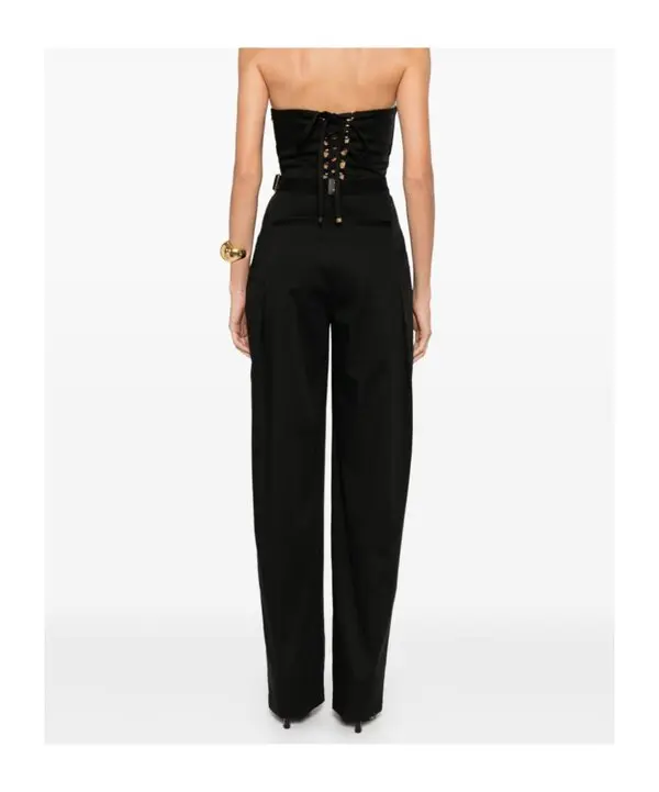 Elisabetta Franchi Off-the-shoulder Jumpsuit With Lace-up Back And Tie Detail