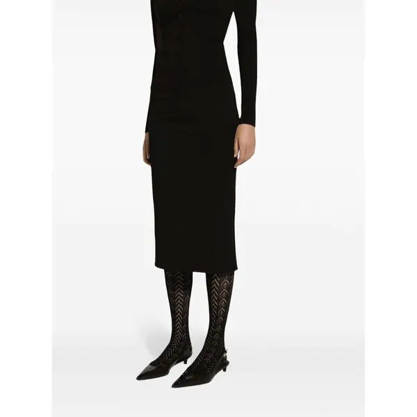 Dolce & Gabbana Dg Plaque Knit Pencil Skirt