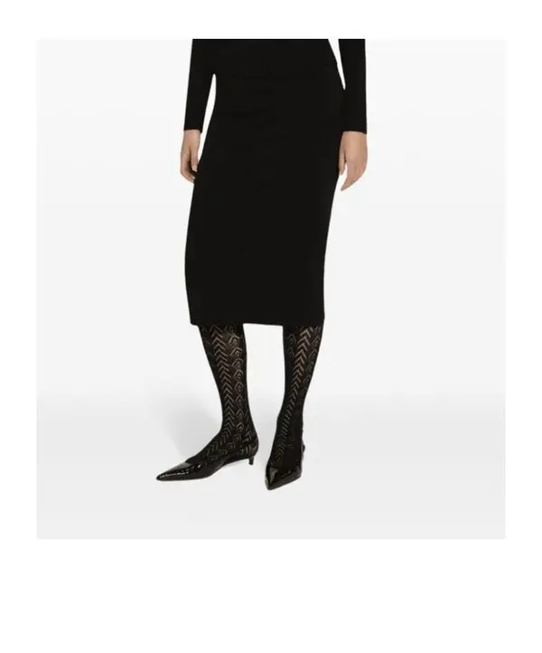 Dolce & Gabbana Dg Plaque Knit Pencil Skirt