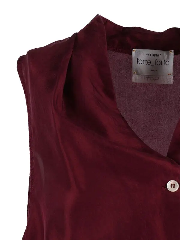 FORTE_FORTE Silk Habotai V-neck Sleeveless Top