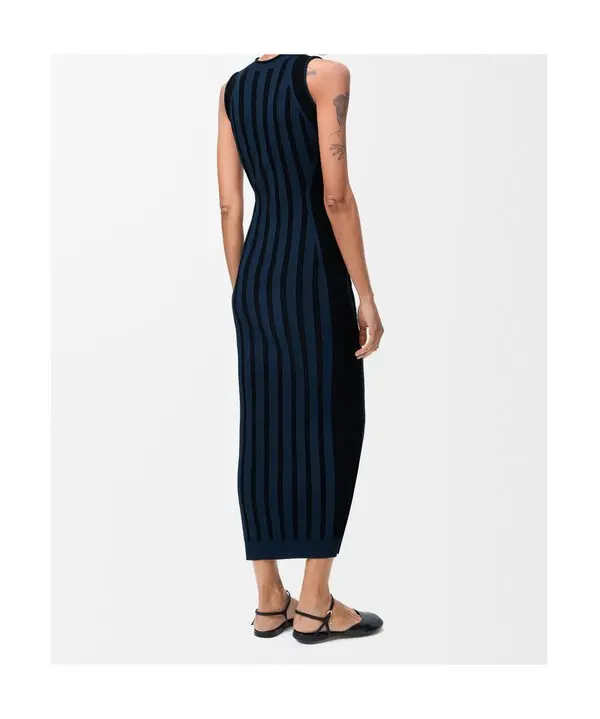 Loewe Ribbed Knit Maxi Dress With Embroidered Logo