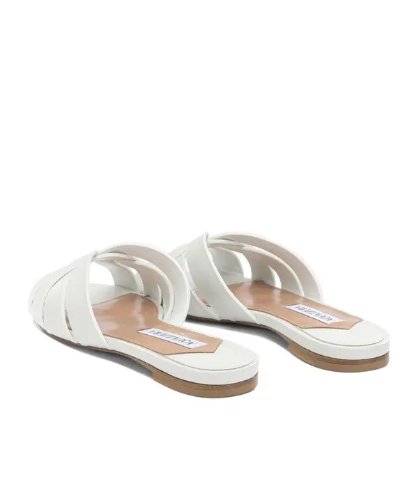 AQUAZZURA Copacabana Braided Band Slide - White