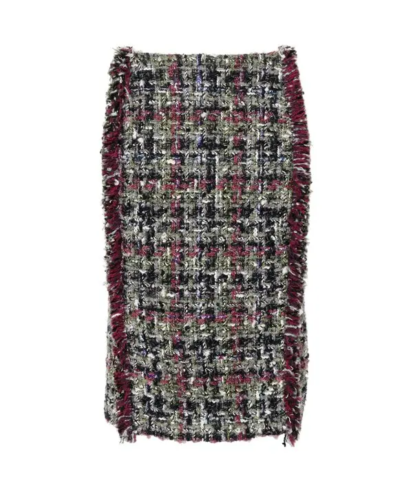Etro Bouclé Plaid Midi Skirt