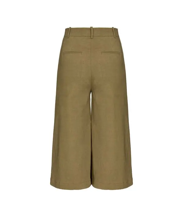Pinko Wide Leg Shorts With Belt Loops And Welt Pockets