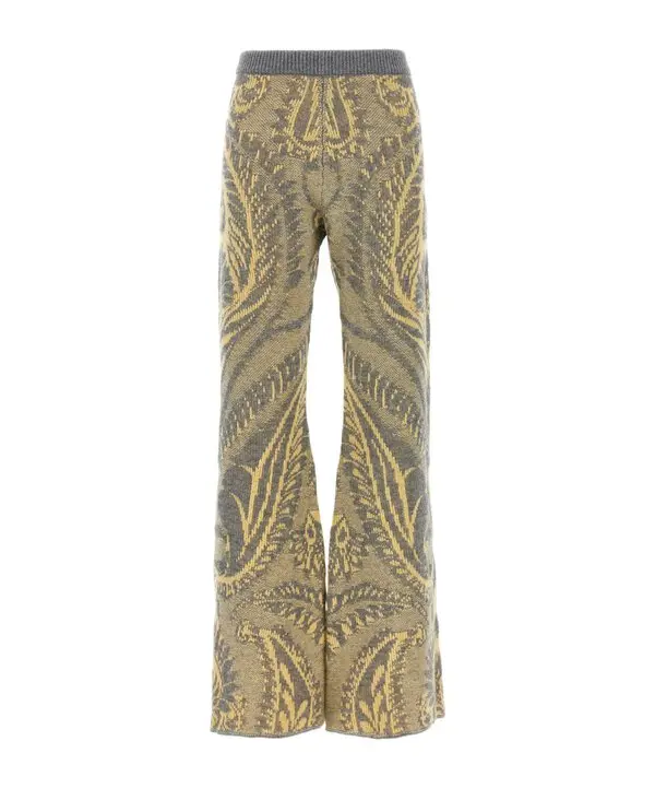 Etro Paisley Intarsia Flared Knit Trousers - Multicolor