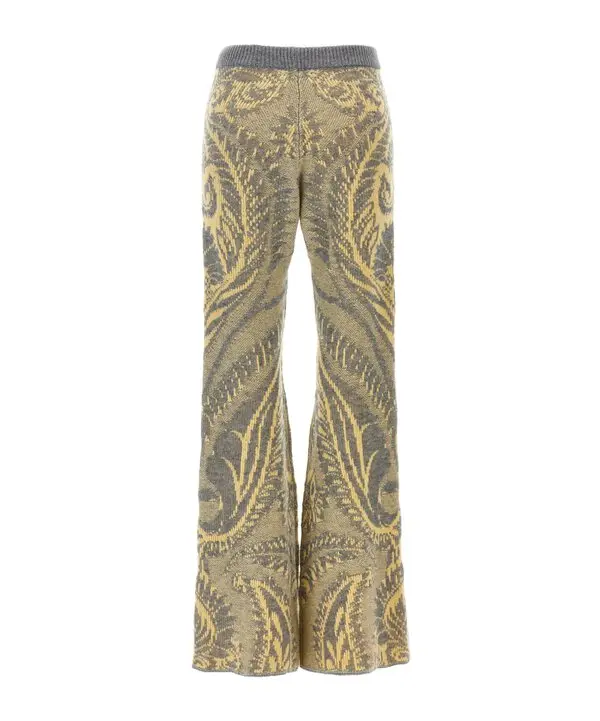 Etro Paisley Intarsia Flared Knit Trousers - Multicolor