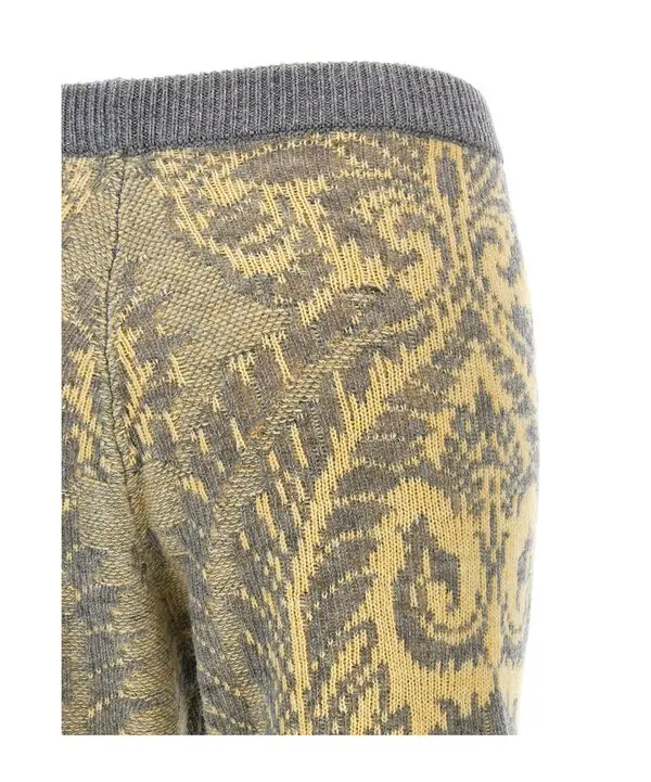 Etro Paisley Intarsia Flared Knit Trousers - Multicolor