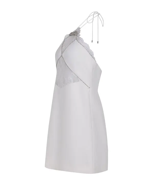 SELF-PORTRAIT Lace And Diamond Trimmed Mini Dress