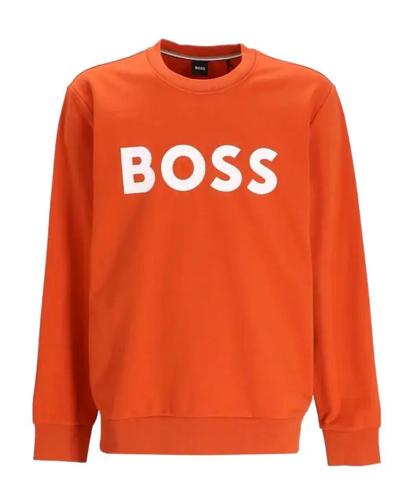 Hugo Boss Logo-print Organic Cotton Sweatshirt - Orange