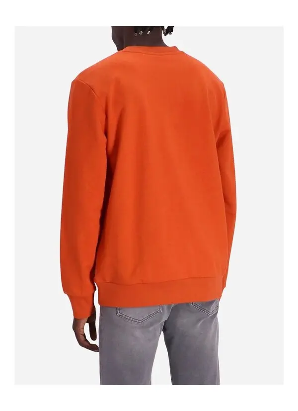 Hugo Boss Logo-print Organic Cotton Sweatshirt - Orange