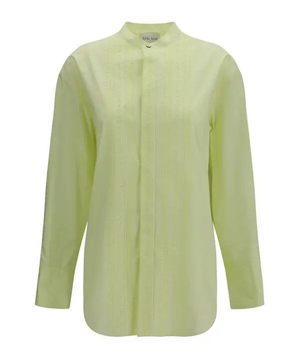 FORTE_FORTE Les Fleurs" Embroidered Shirt - Nude
