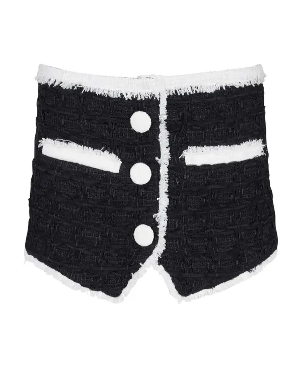 Balmain Tweed Mini Skirt With Contrast Trim
