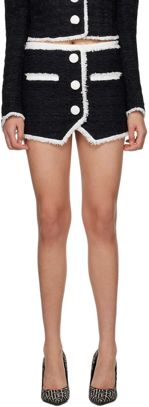Balmain Tweed Mini Skirt With Contrast Trim
