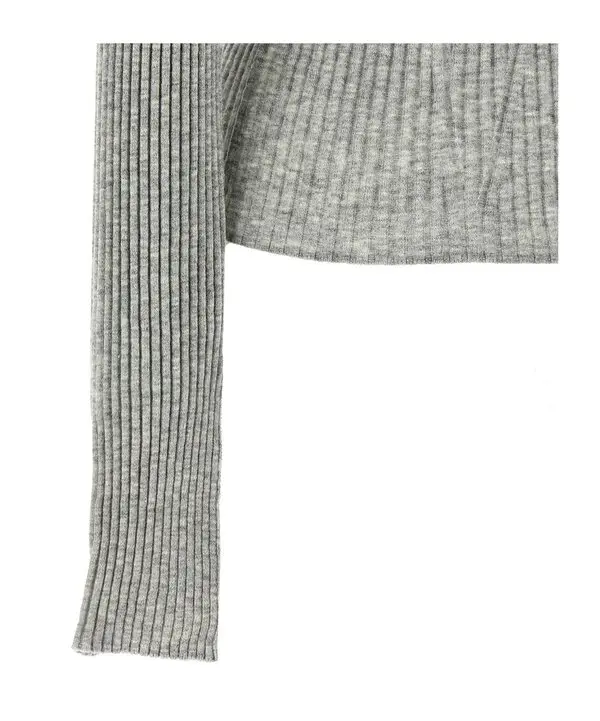 Pinko V-neck Ribbed Cardigan With Logo Patch
