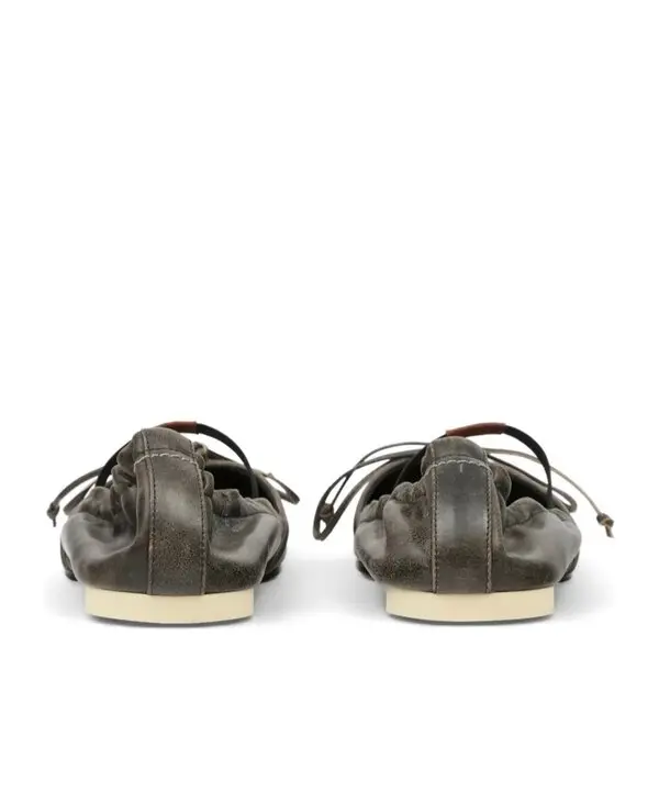 MAISON MARGIELA Elastic Strap Ballet Flats - Dark Brown