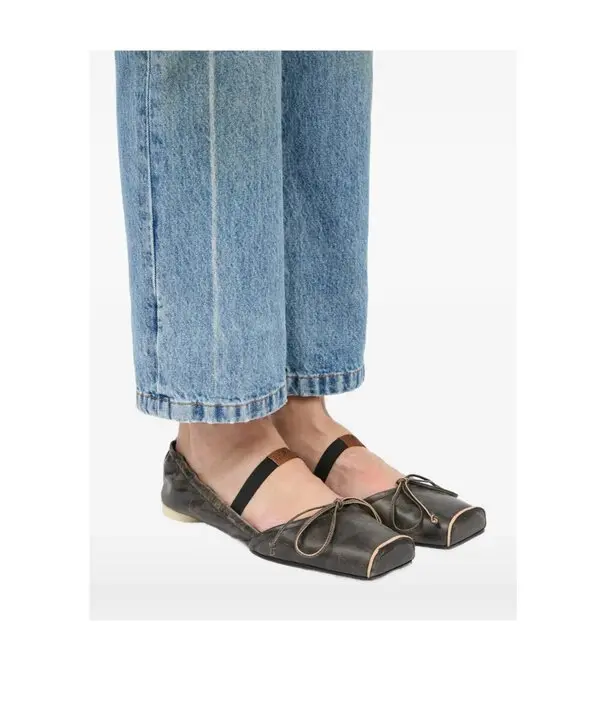 MAISON MARGIELA Elastic Strap Ballet Flats - Dark Brown