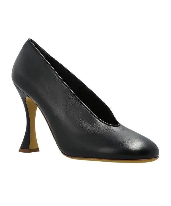 Moschino Sculptural Heel Round Toe Pumps
