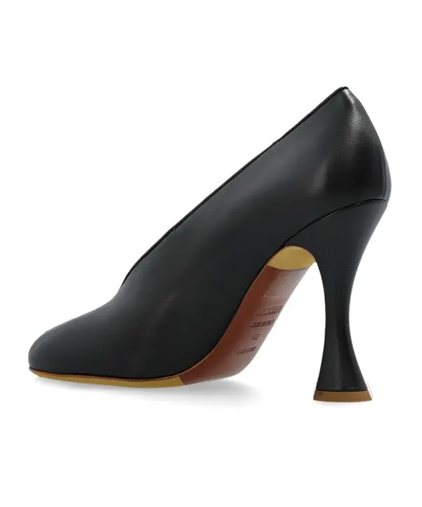 Moschino Sculptural Heel Round Toe Pumps