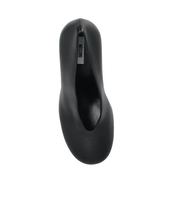 Moschino Sculptural Heel Round Toe Pumps