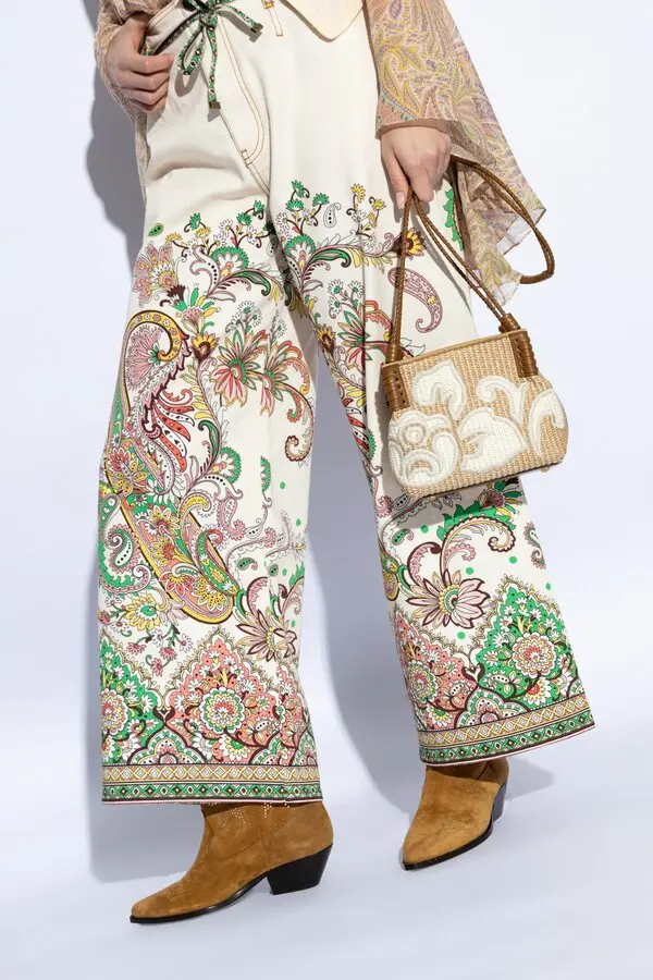 Etro Logo Embroidered Interwoven Crossbody Bag