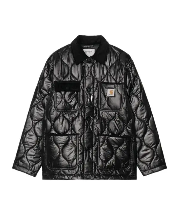 Carhartt Work In Progress Quilted Corduroy-trimmed Padded Jacket - Black