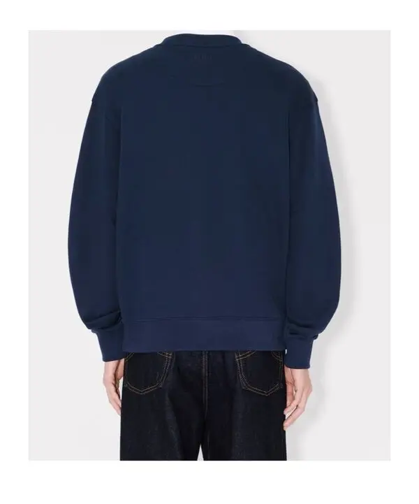 Kenzo Boke Flower Logo Patch Crewneck Sweatshirt - Navy Blue