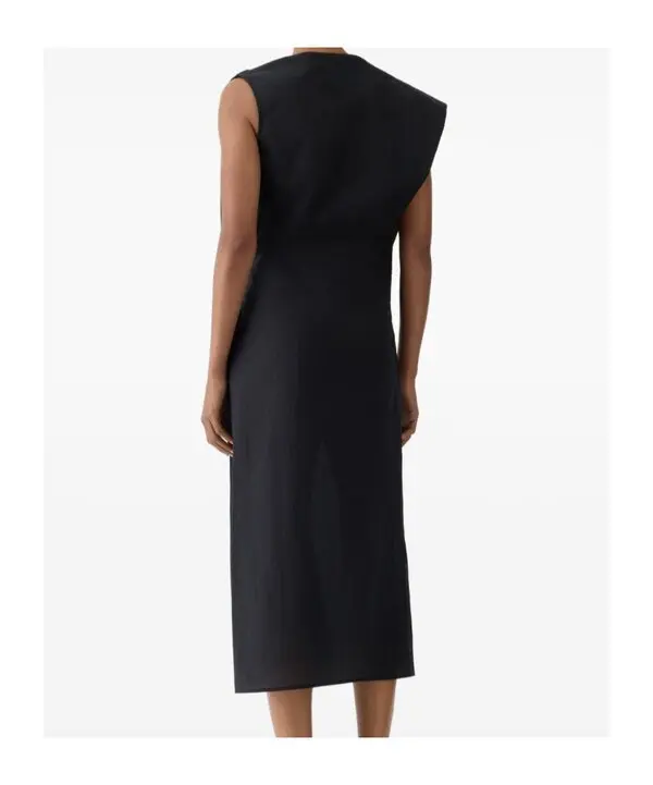 Jacquemus Draped Asymmetrical Midi Dress - Black