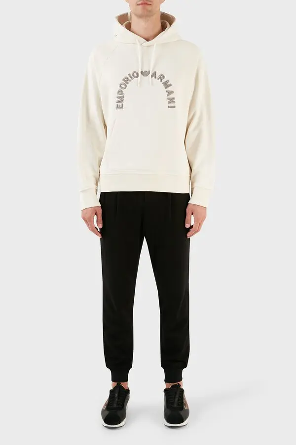 Emporio Armani Logo Detail Hoodie - White