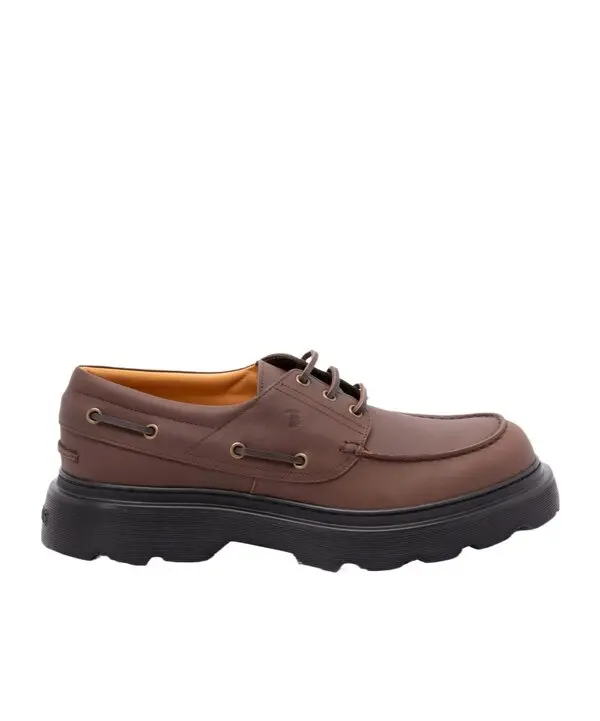 TOD'S Leather Boat Shoes - Black