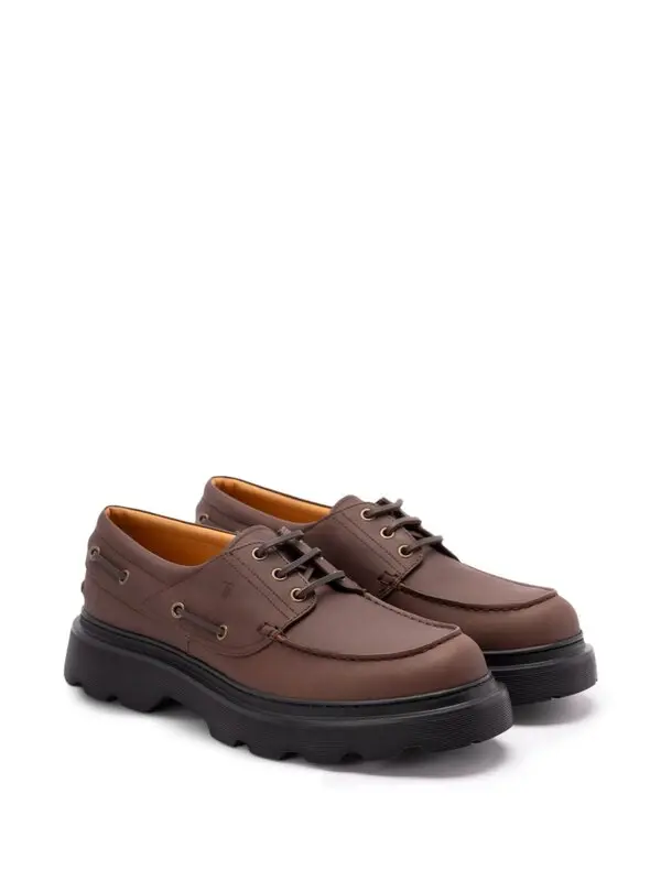 TOD'S Round Toe Lace-up Shoes - Black