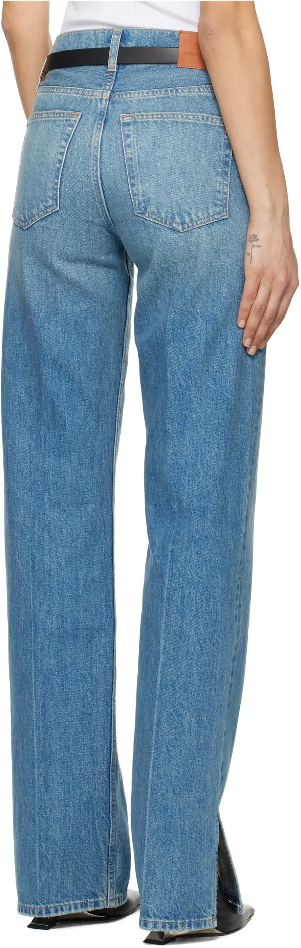 ANINE BING Roy Mid-rise Straight Jeans - Blue