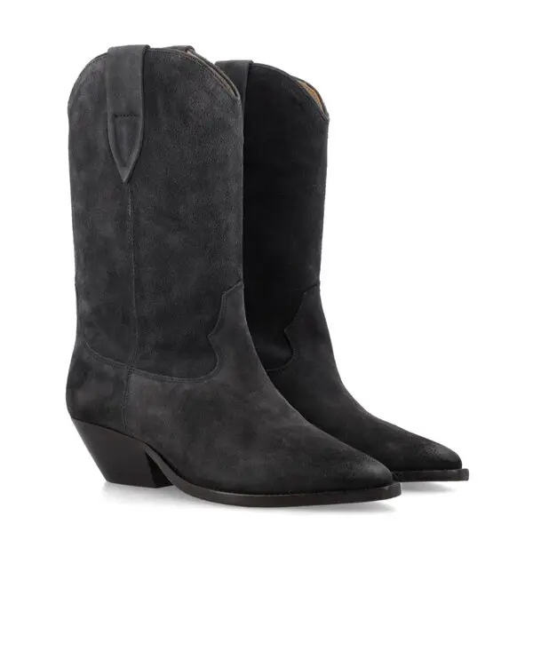 Isabel Marant Étoile Cuban-heeled Leather Boots - Black