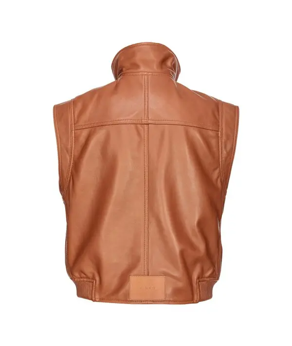 Pinko High-neck Sleeveless Biker Gilet