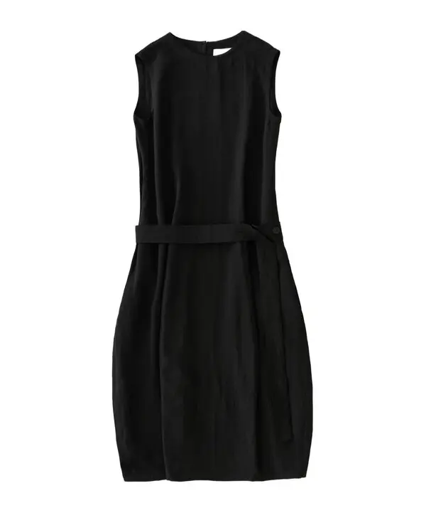 Studio Nicholson Sleeveless Pleated Belted Dress - Black