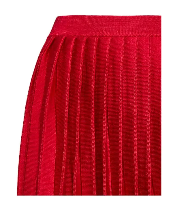 SELF-PORTRAIT Pleated Knit Mini Skirt